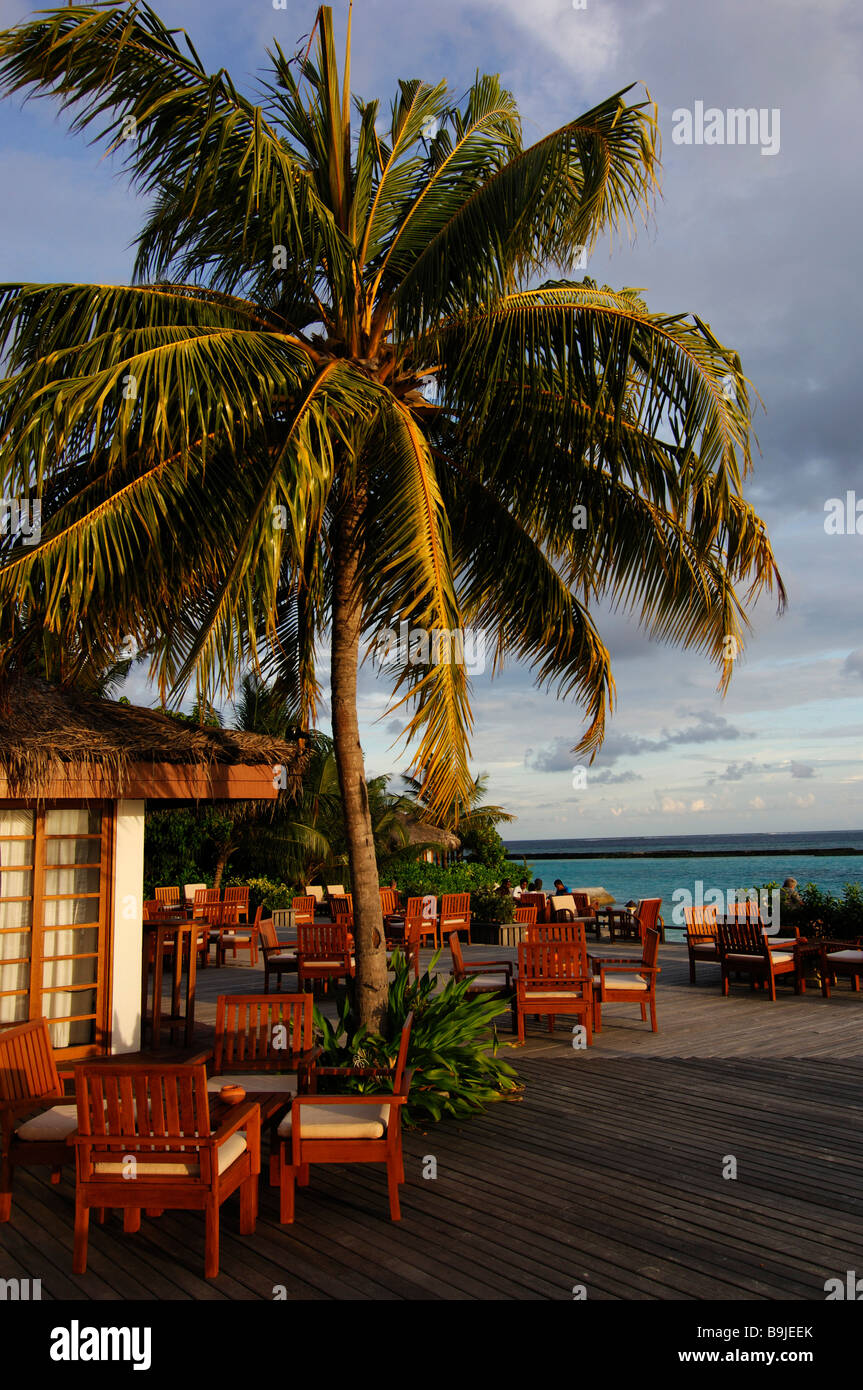 Atoll Grill Restaurant, Full Moon Resort, Maldives, Indian Ocean Stock ...