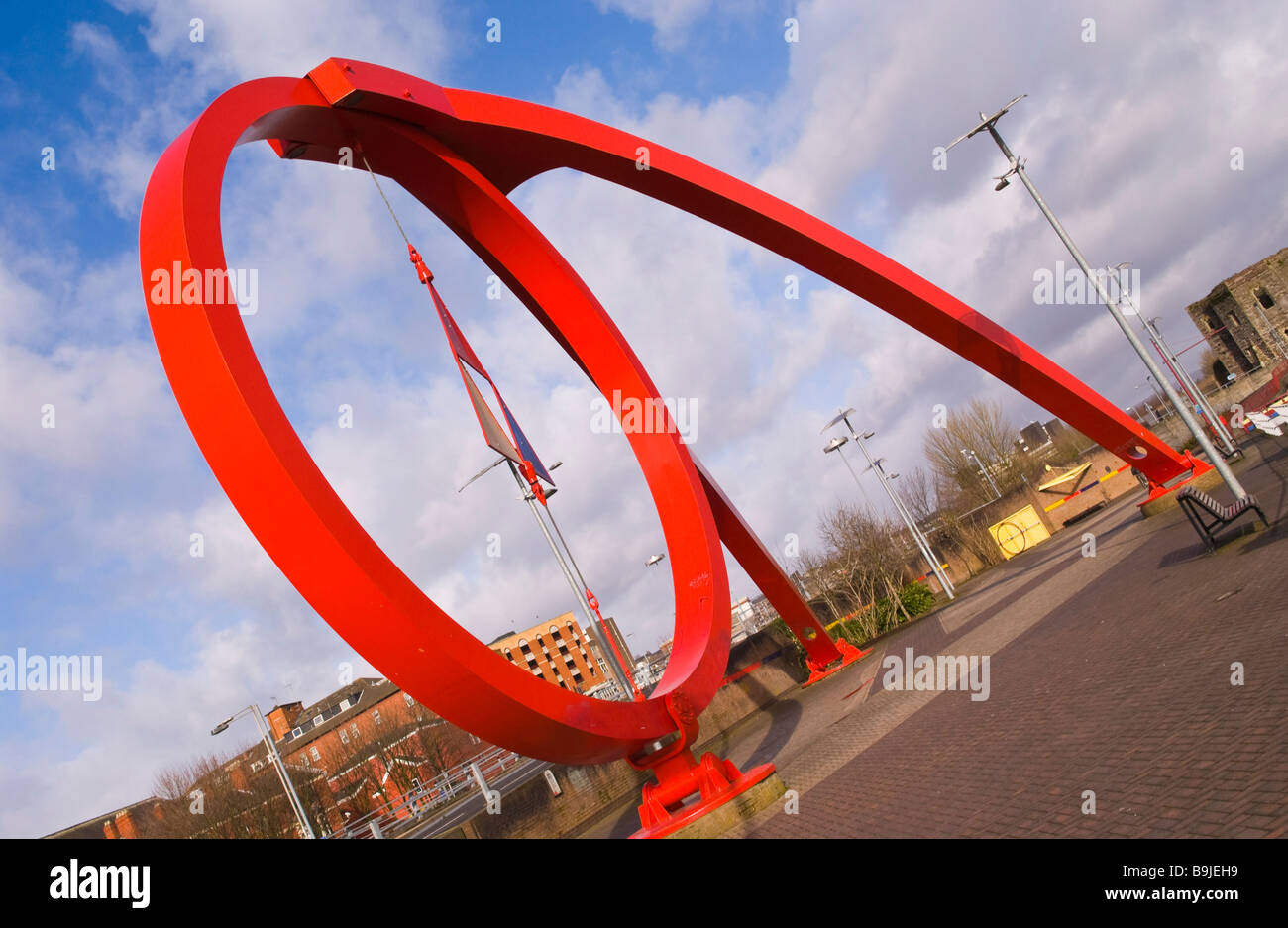 Steel Wave Sculpture Newport Gwent High Resolution Stock Photography ...