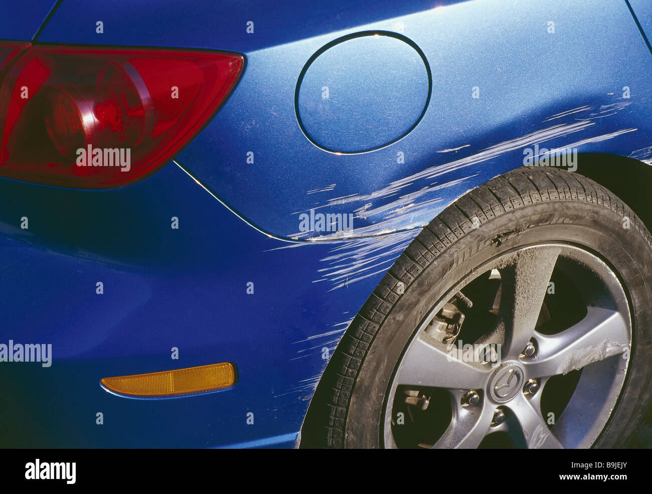 Accident-car blue car body damage sidewards detail car passenger car ...