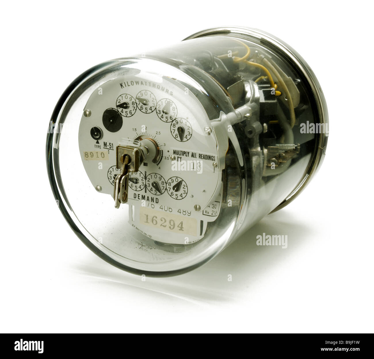 An electrical power meter on it's side Stock Photo - Alamy