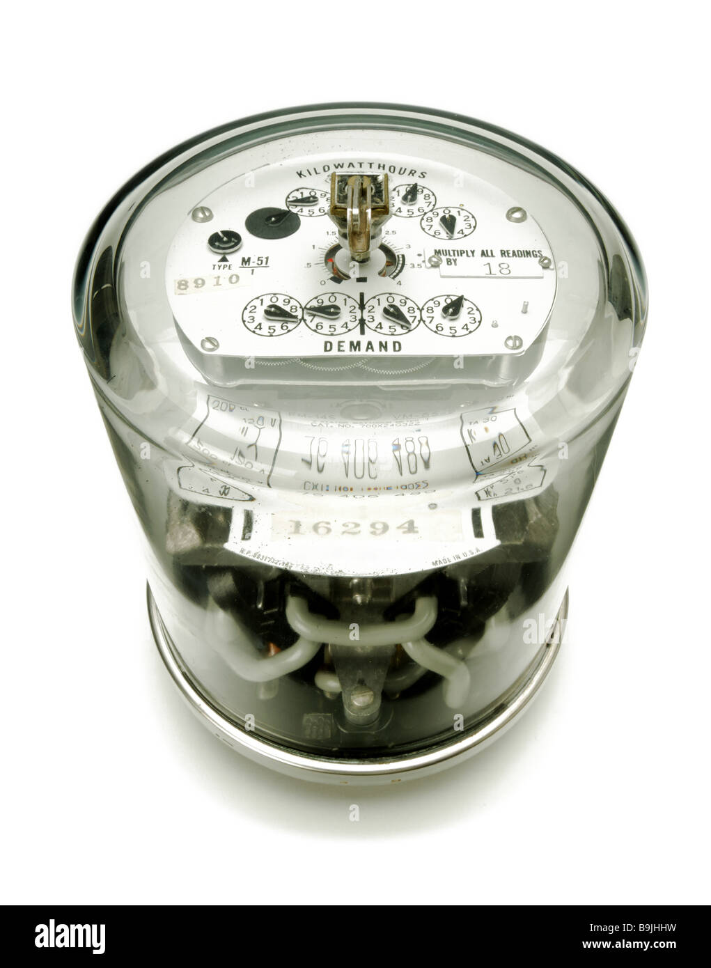 An electrical power meter seen from above Stock Photo - Alamy