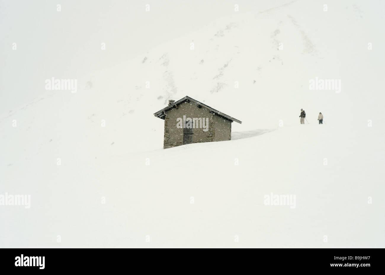 Mountain hut in snow Stock Photo - Alamy Mountain hut in snow Stock Photo - Alamy