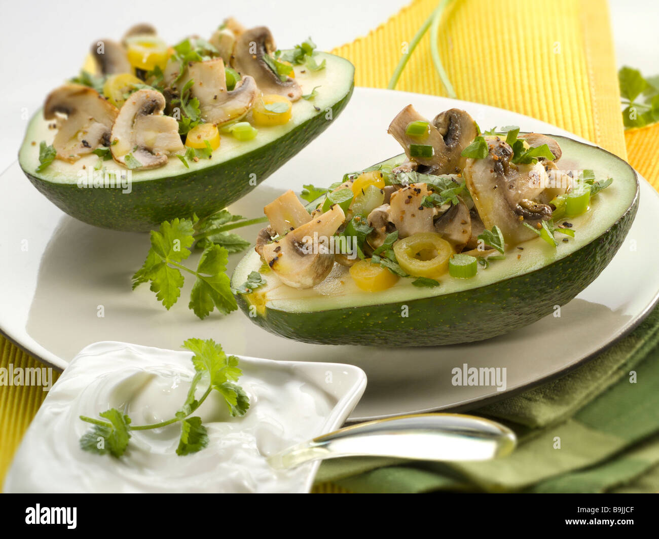 Stuffed avocado recipe Stock Photo - Alamy
