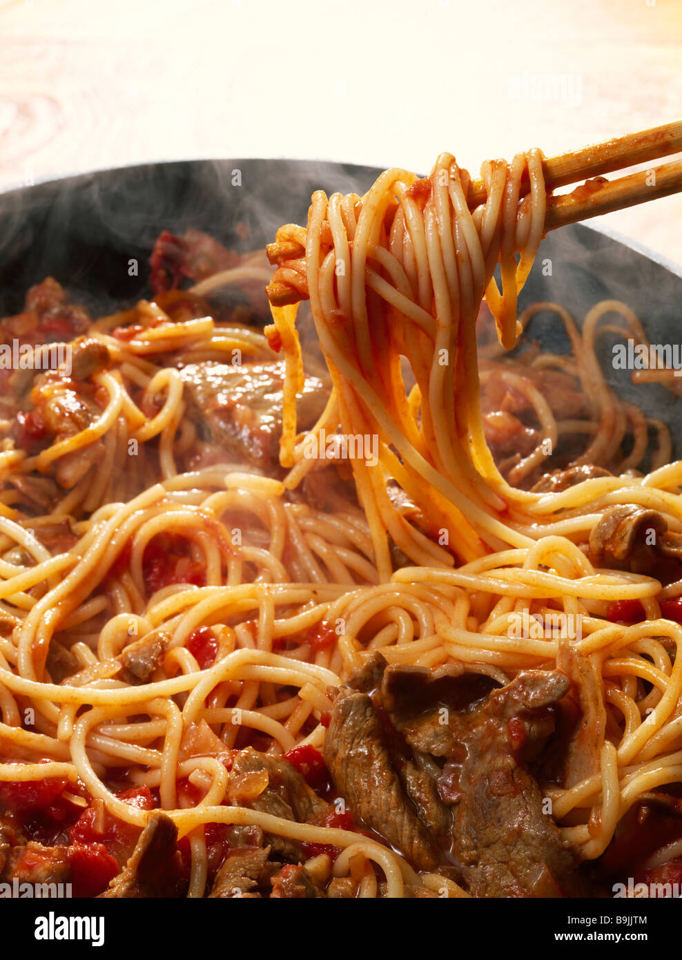 Hot meat spaghetti Stock Photo - Alamy