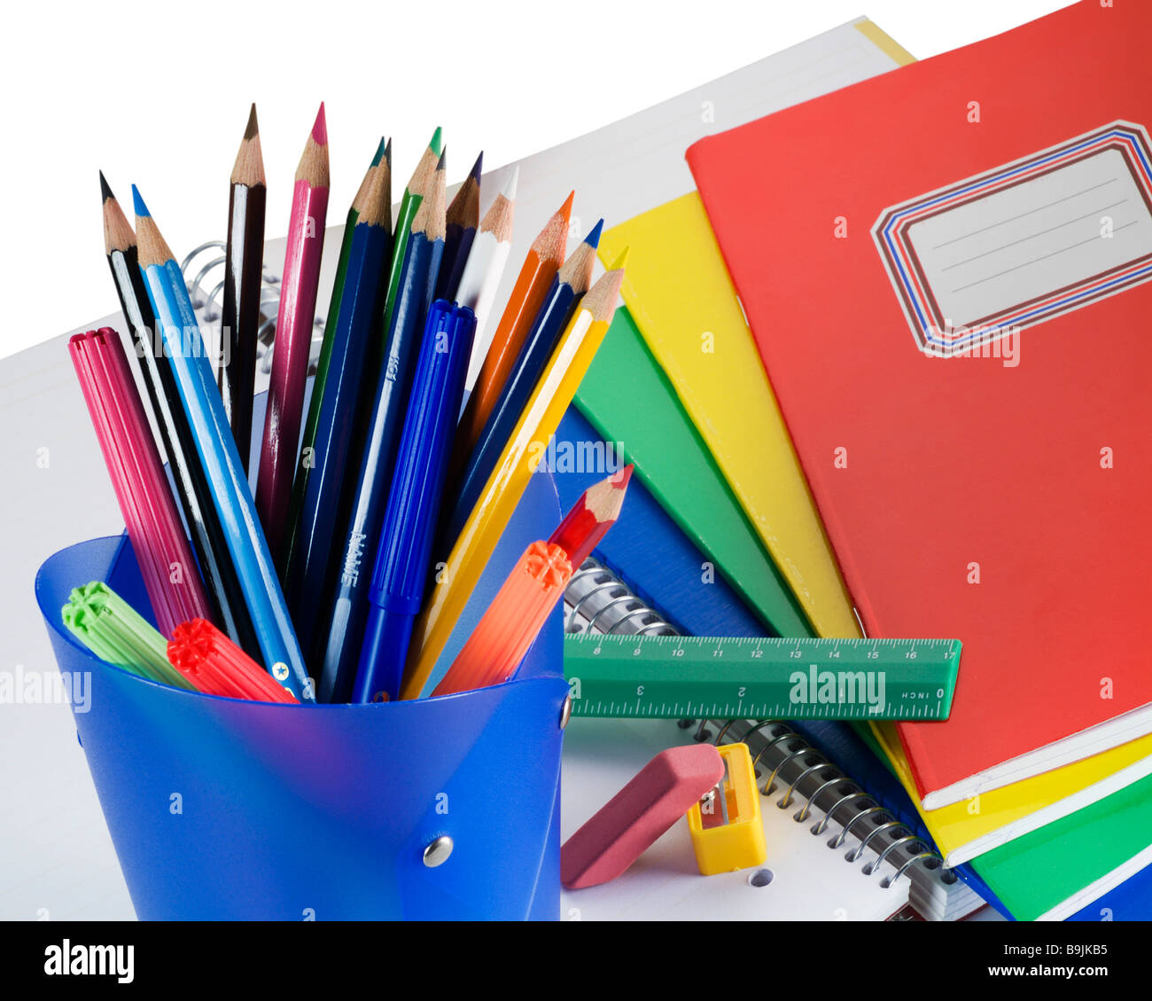 Exercise book pencil sharpener eraser hi-res stock photography and ...