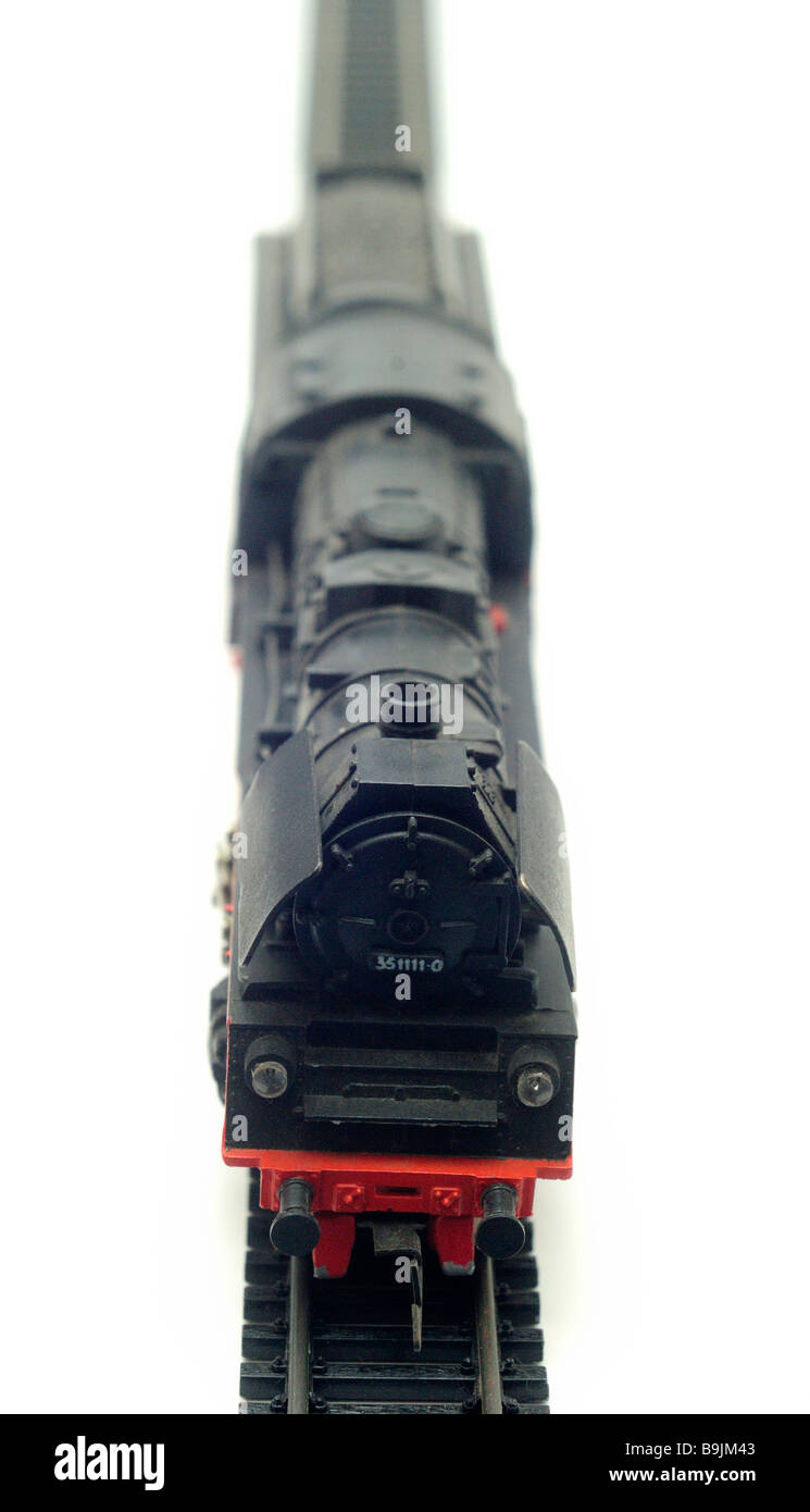 Steam locomotive engine and trains model railway cut out still life ...
