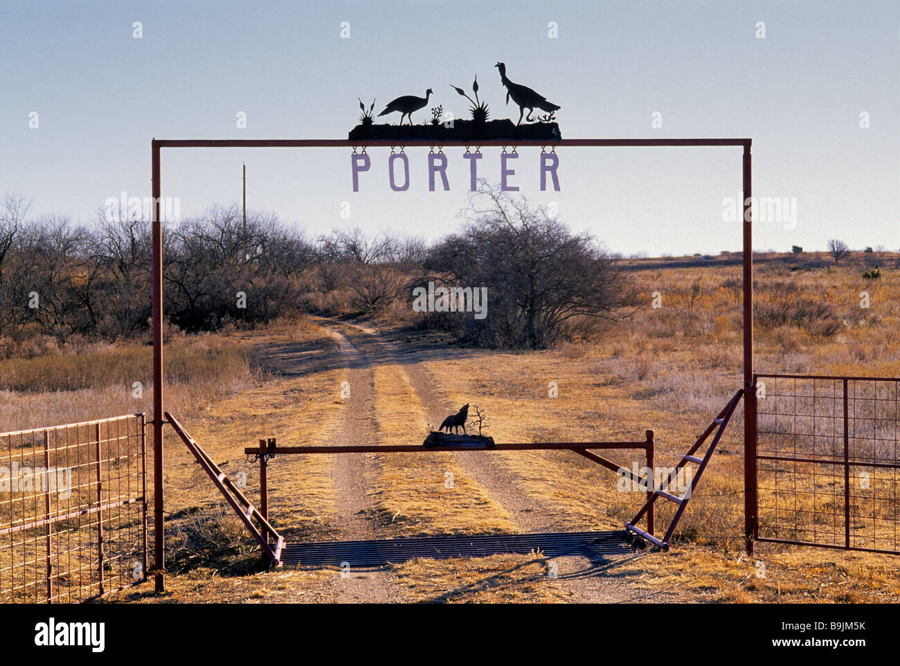 Wrought iron ranch gate on hi-res stock photography and images - Alamy