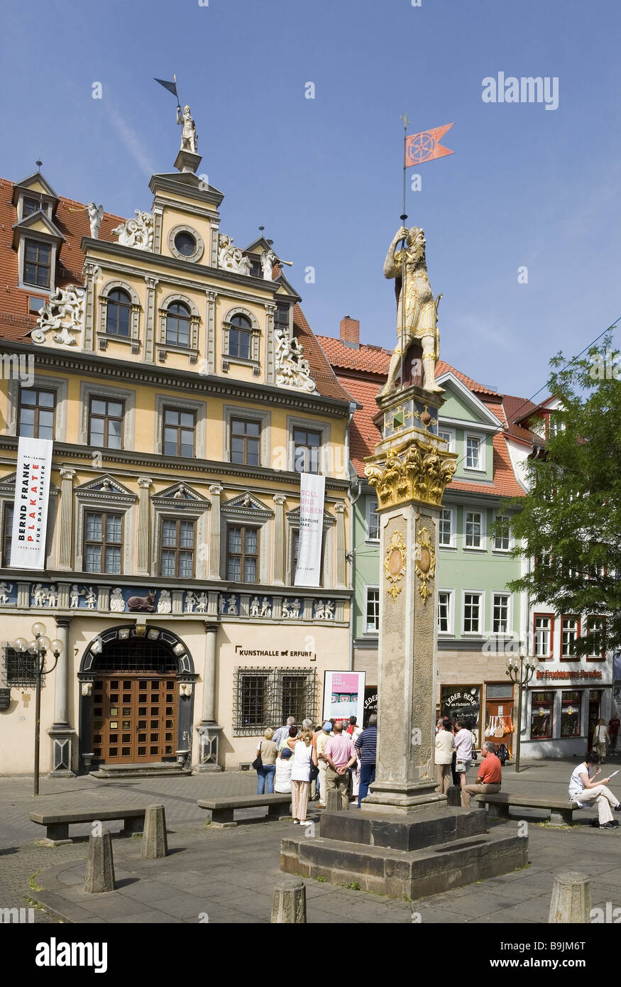 Germany Thuringia Erfurt fish-market art gallery city houses buildings ...