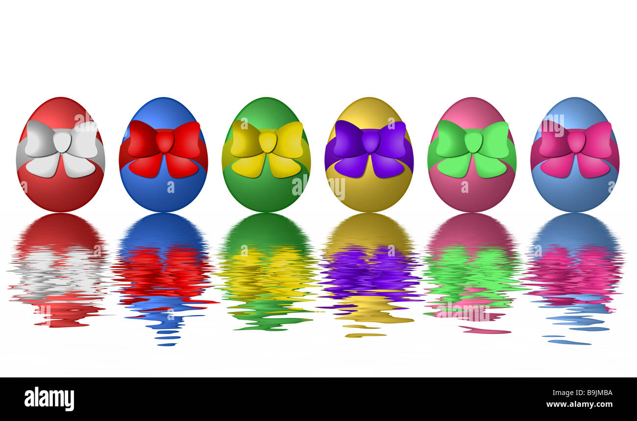 multiple easter eggs with ribbons Stock Photo - Alamy