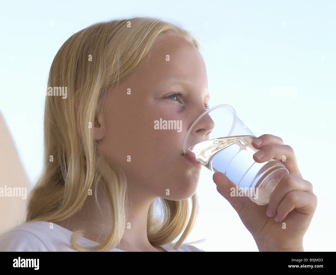 girl detail water drinks portrait sidewards series child glass profile ...