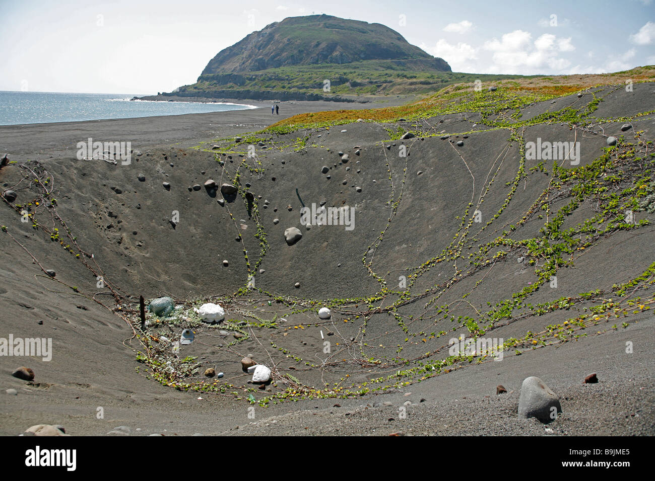 Huge bomb crater from the U S Marine Corps invasion during WWII on the ...