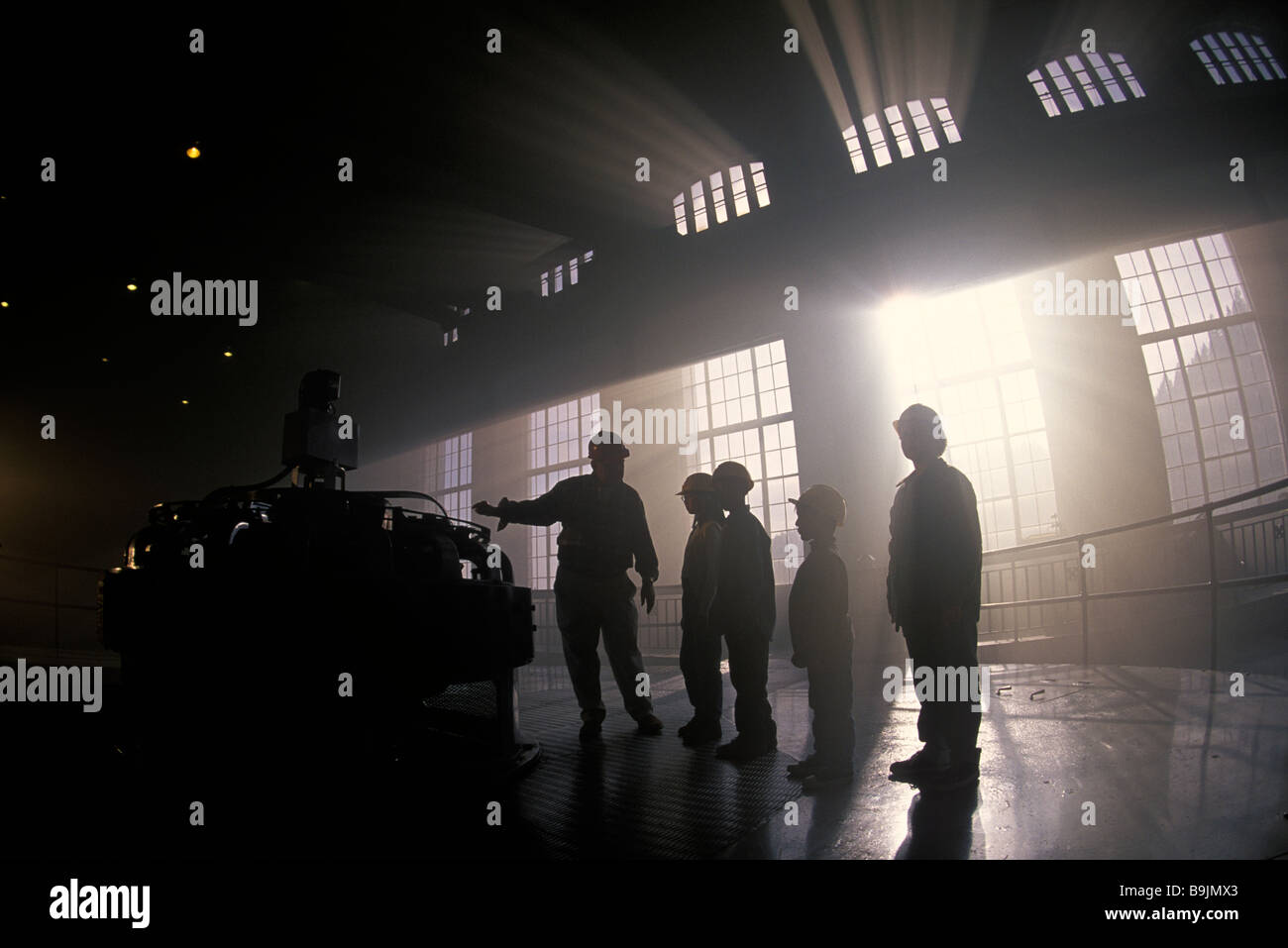 Kids at BC Hydro Ruskin Dam power generating station tour leaning about ...