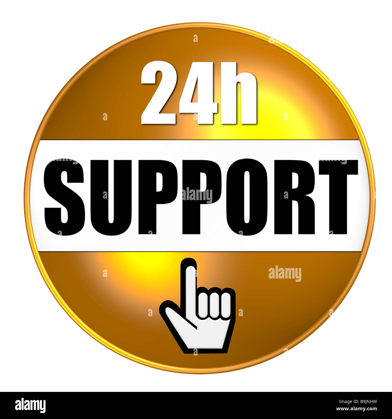 24h support button gold Stock Photo - Alamy