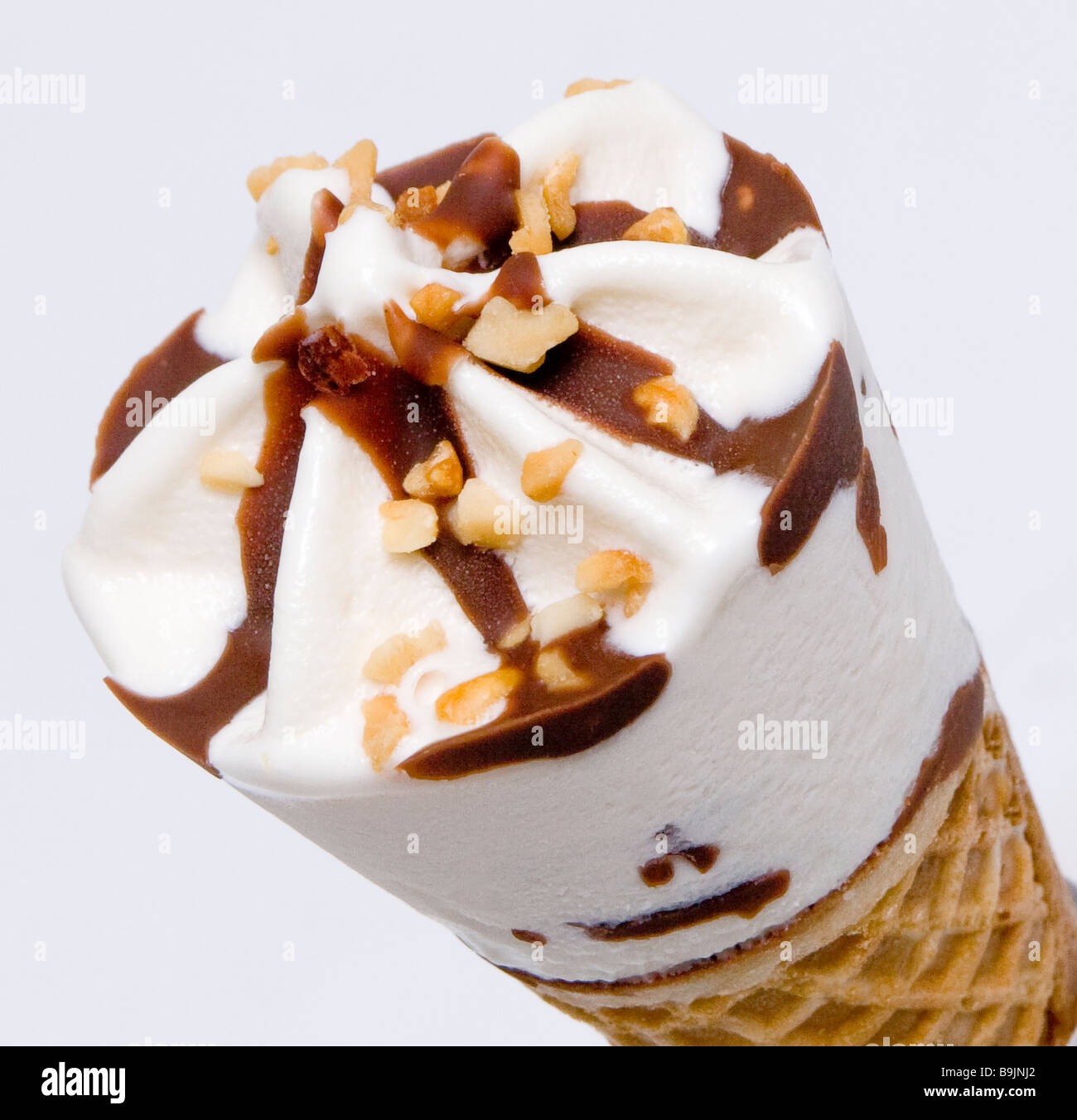 Detail of a delicious vanilla ice cream cone Stock Photo - Alamy