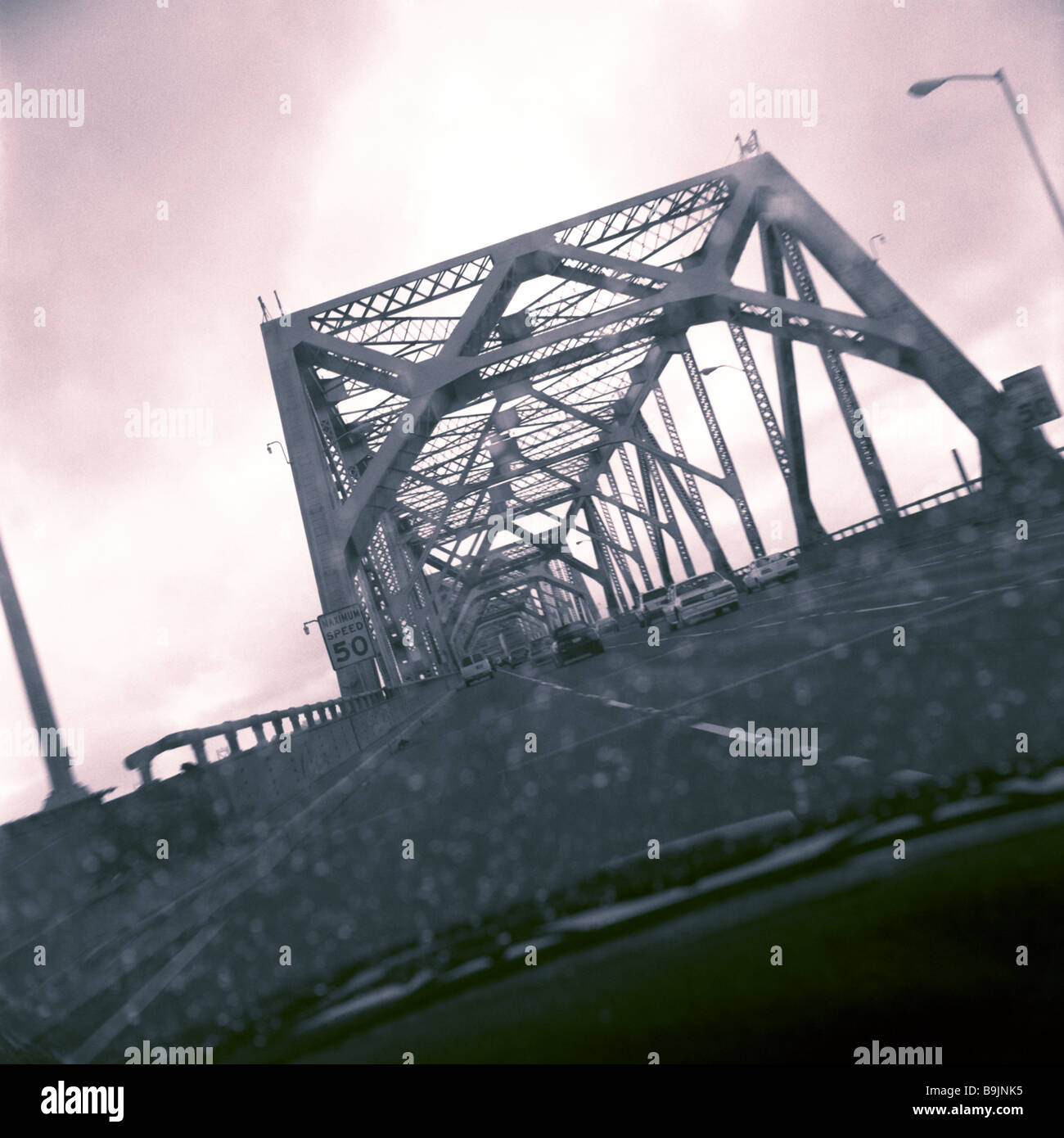 usa California San Francisco Oakland Bay bridge vehicle gaze windscreen ...