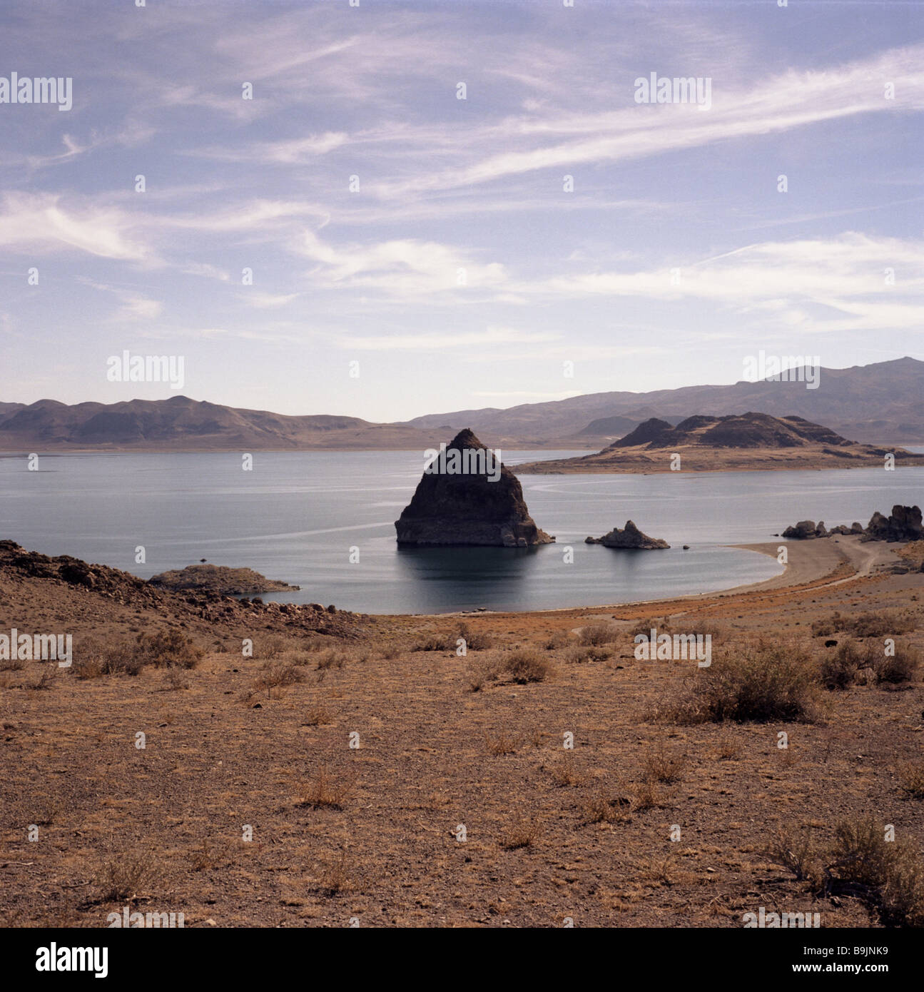 usa Nevada lake Pyramid cloudy-mood North America reservation Native ...