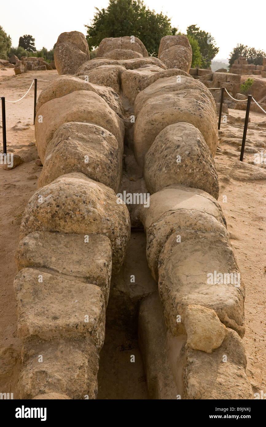 Knocked down Stone Giant . A copy of a recumbent Stone Giant at ...