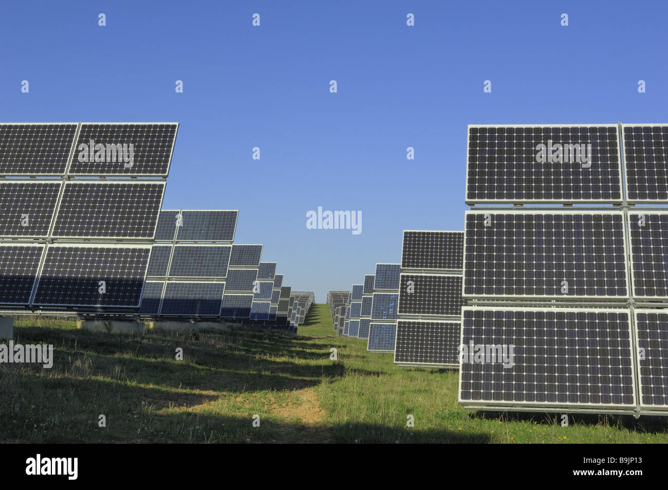 Sun-collectors solar-cells field Germany Bavaria Stock Photo - Alamy