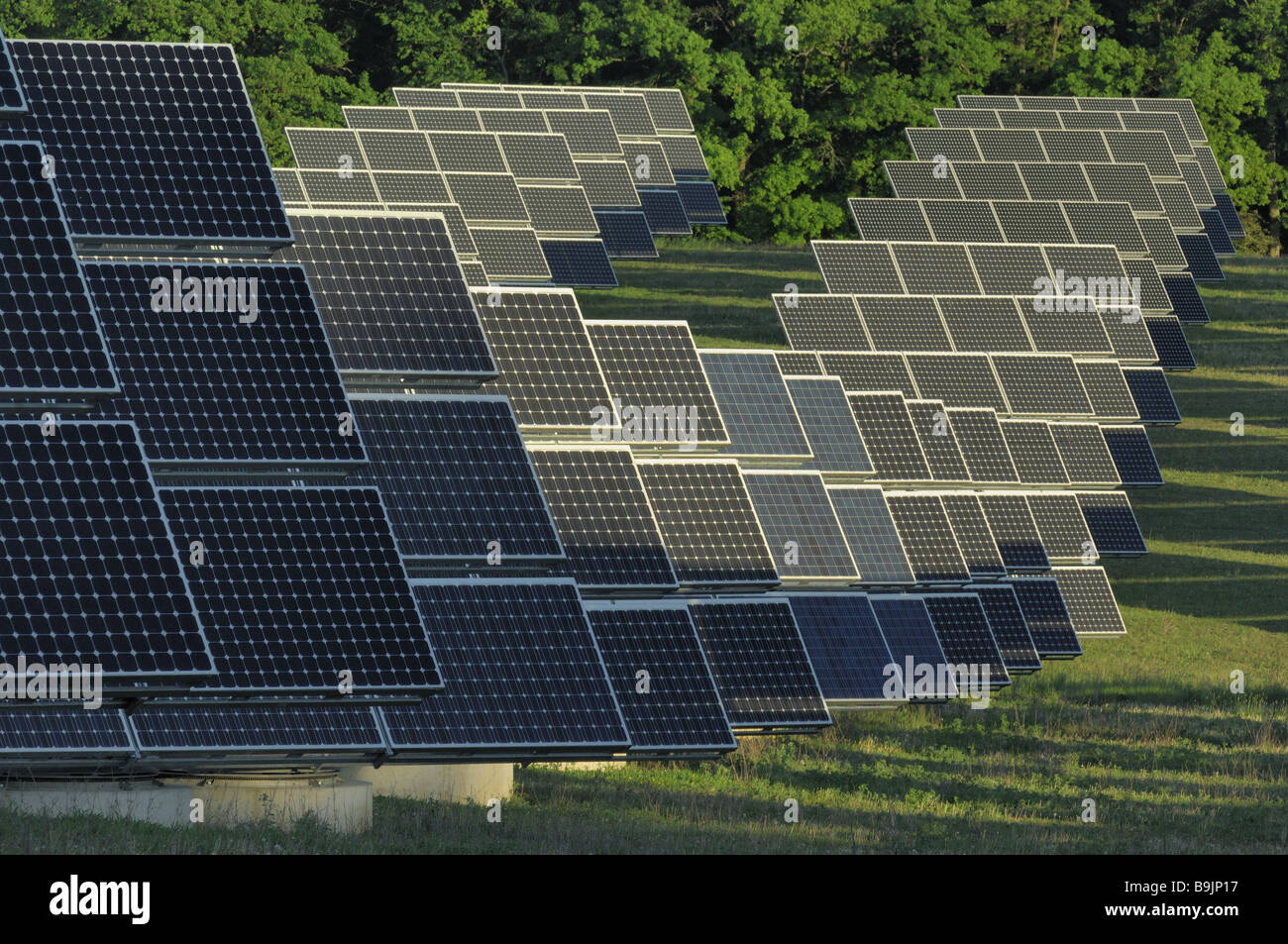 Sun-collectors solar-cells field Germany Bavaria Stock Photo - Alamy