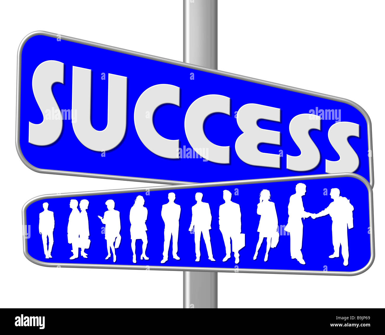 roadsign success blue Stock Photo - Alamy