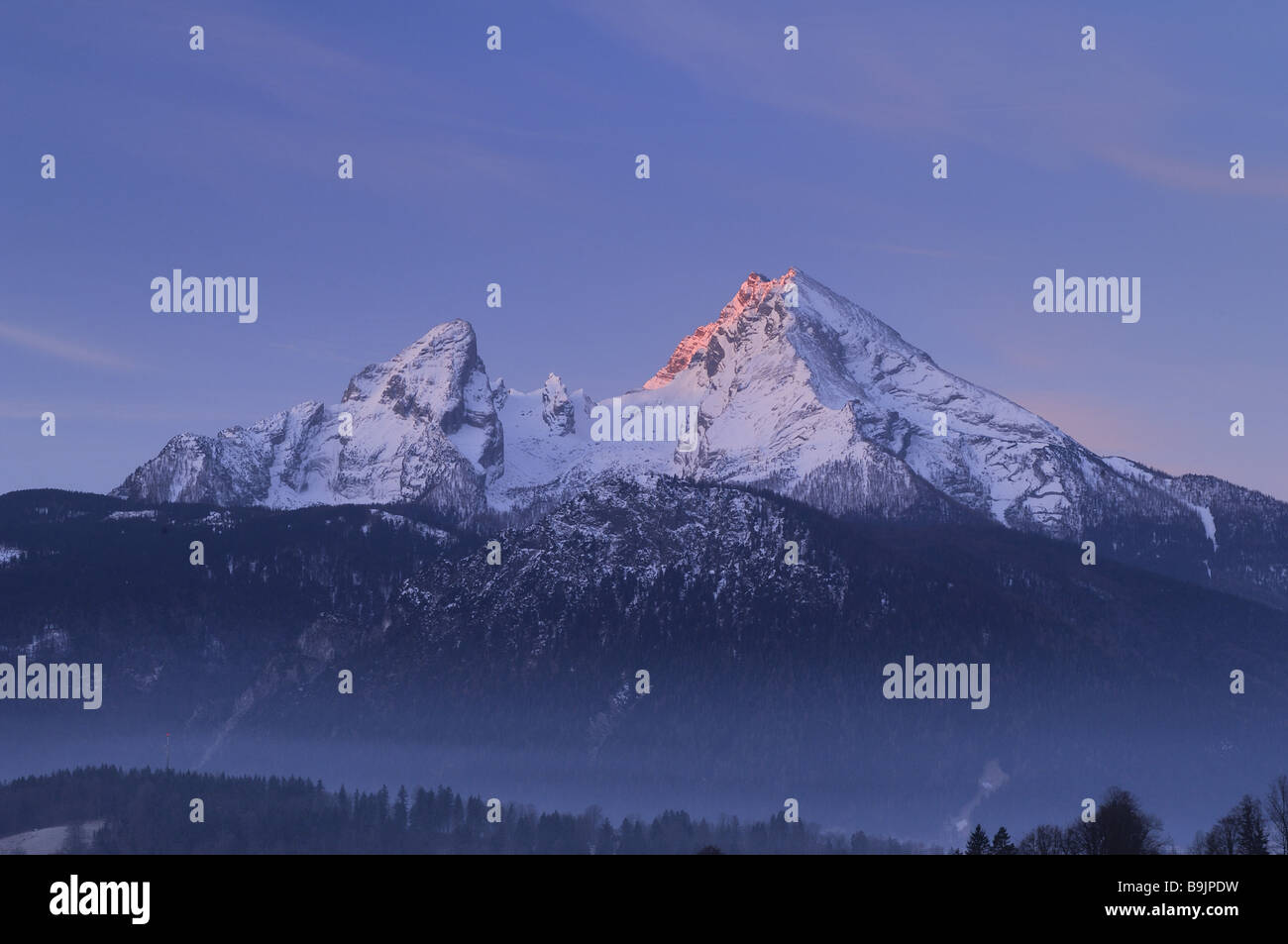 Germany Bavaria mountain scenery Watzmann sunrise Stock Photo - Alamy