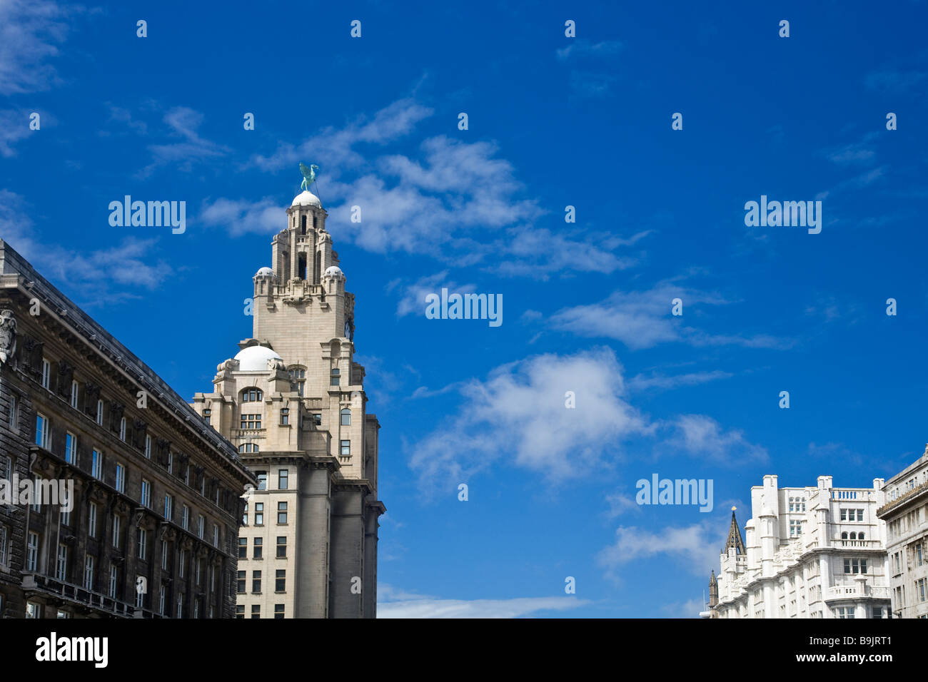 Liver Bird on clock tower of Liver Building City Liverpool Merseyside ...