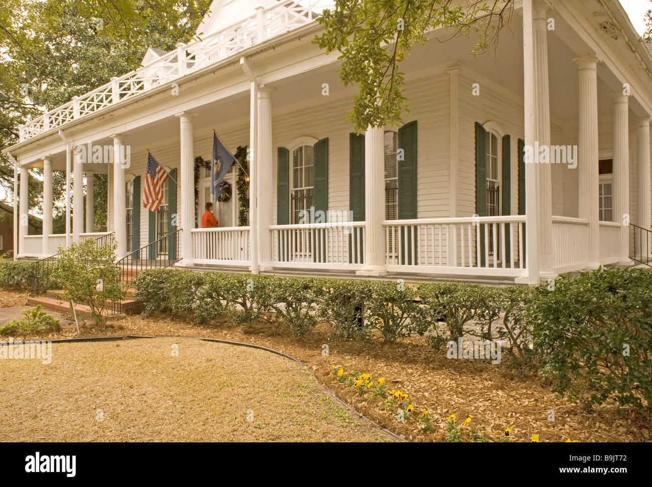 Female tourist entering lincoln parish museum hi-res stock photography ...