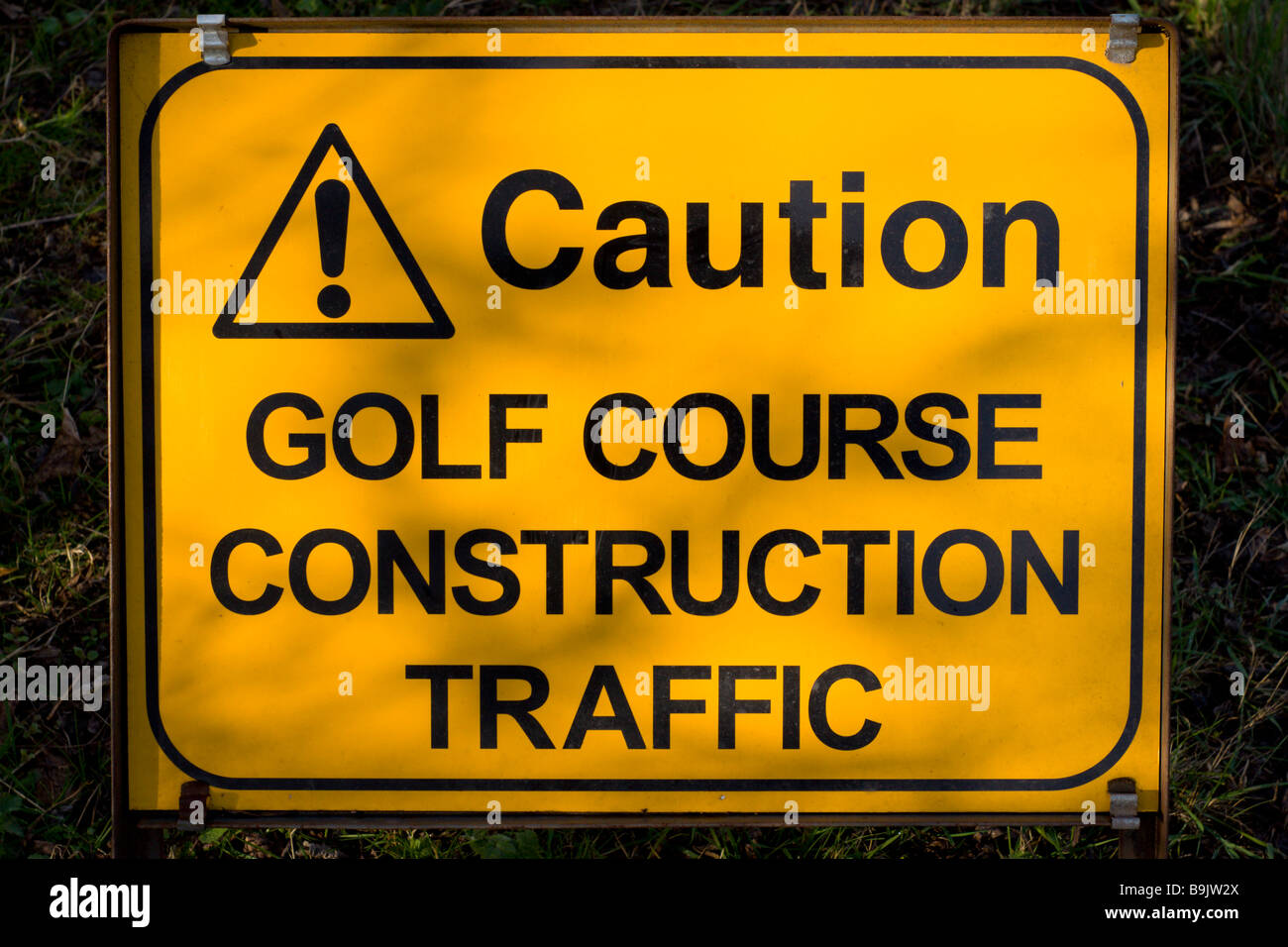 Golf course construction sign Stock Photo - Alamy