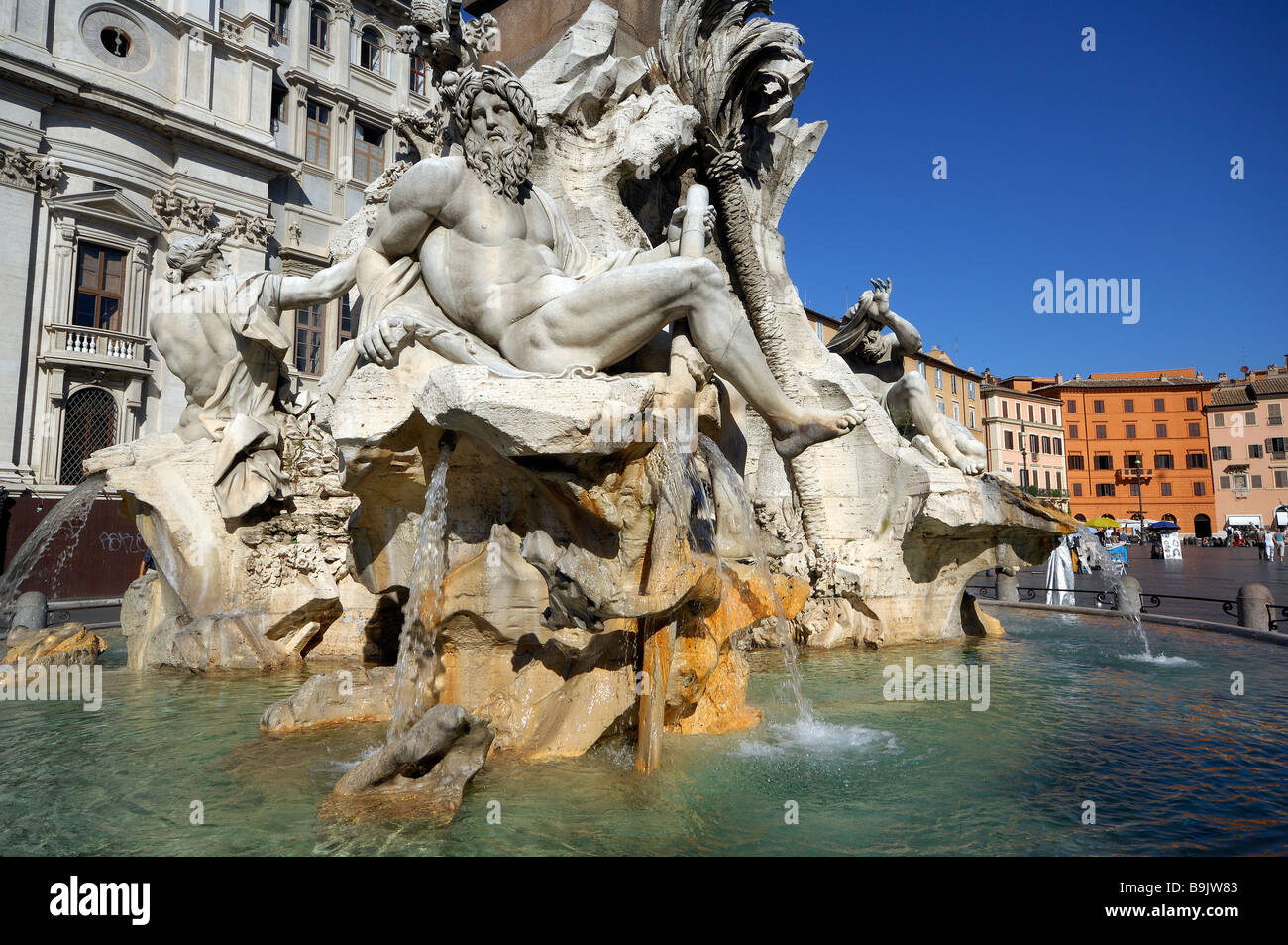 Italy, Lazio, Rome, Fontana dei Quattro Fiumi (Four Rivers Fountain) by ...
