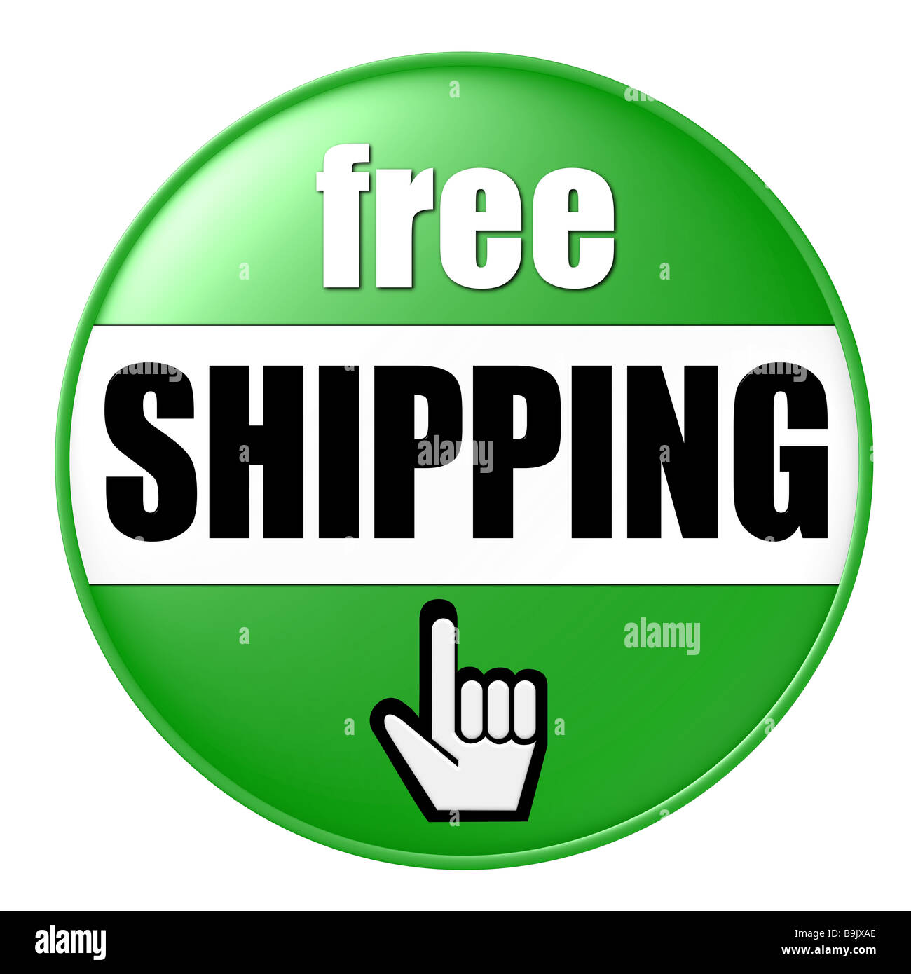 free shipping button green Stock Photo - Alamy