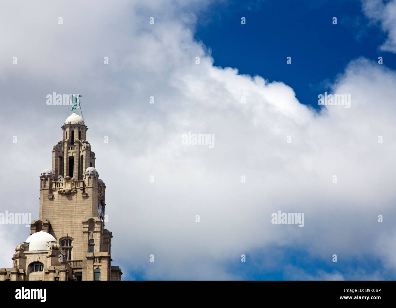 Liver Bird on clock tower of Liver Building City Liverpool Merseyside ...