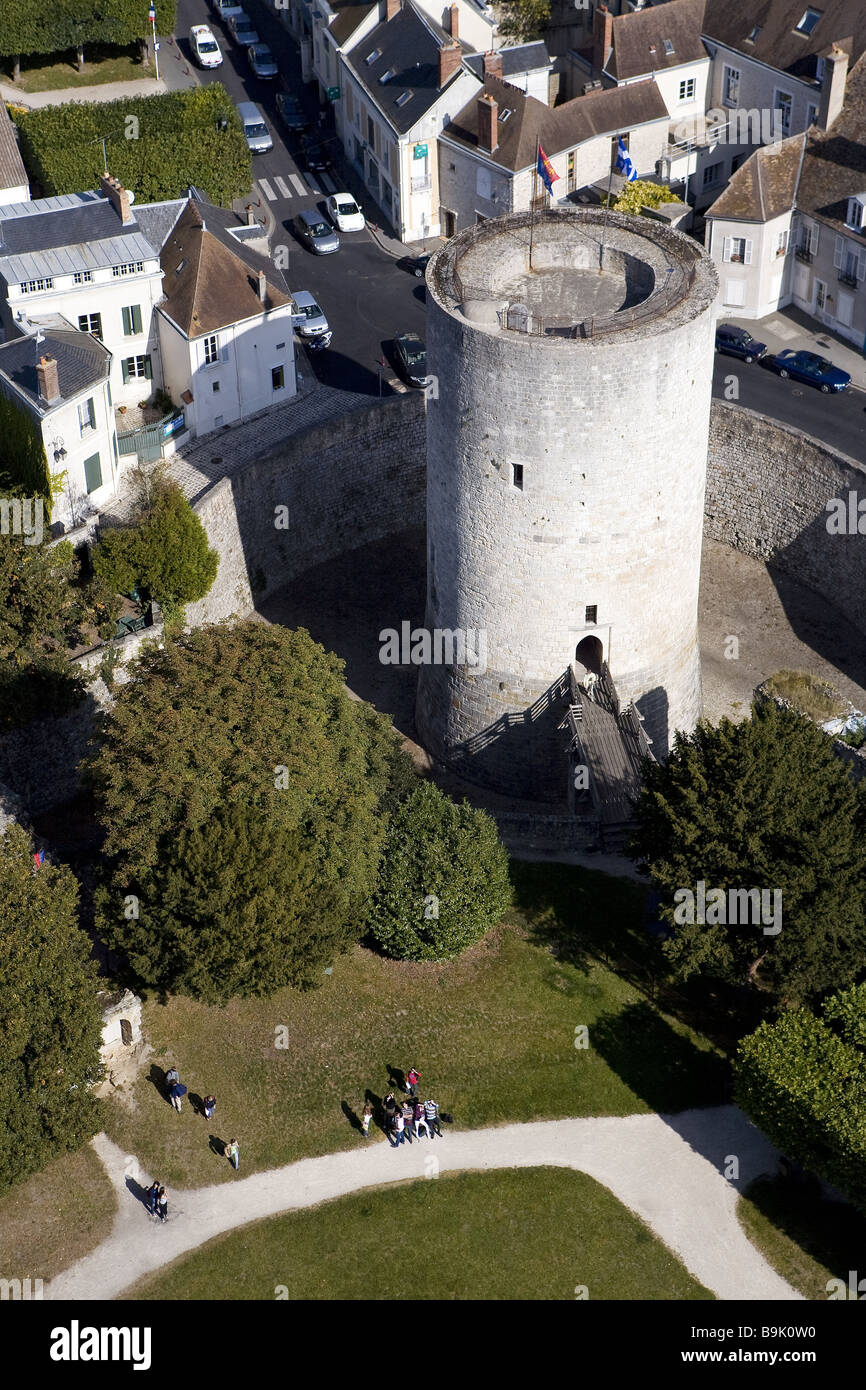 France, Essonne, Chevreuse Valley, Dourdan, donjon of the feudal castle ...