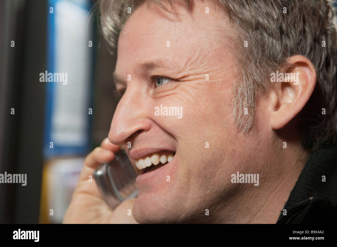 Man on cell phone Stock Photo - Alamy