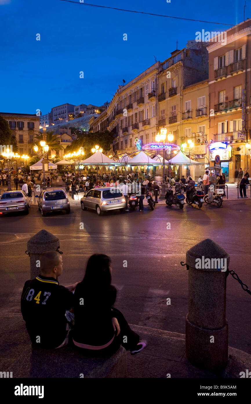 Italy, Sardinia, Cagliari province, Cagliari, the Yenne Square (Piazza ...