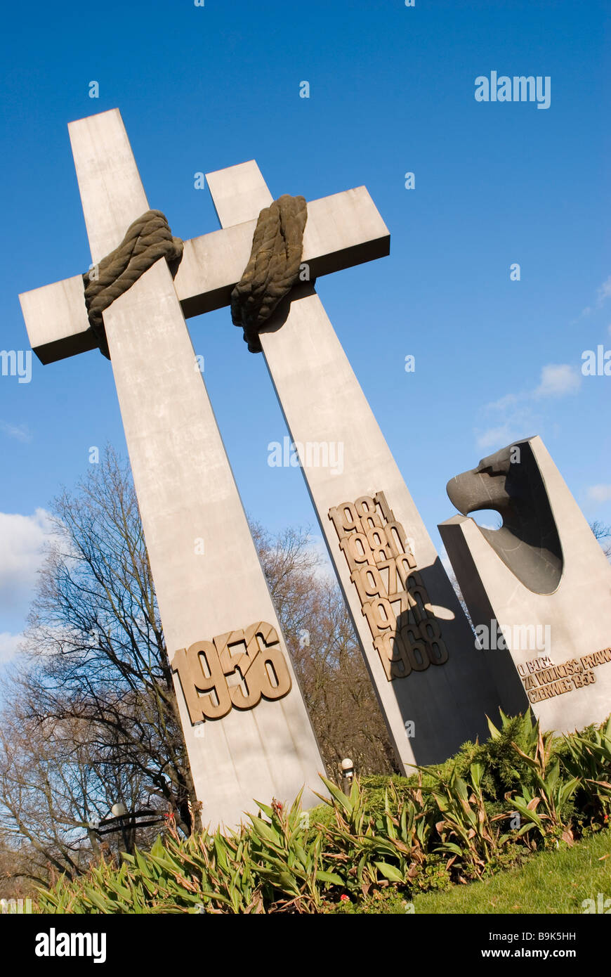 Twin crosses of the monument to the Poznan uprising of June 1956 ...