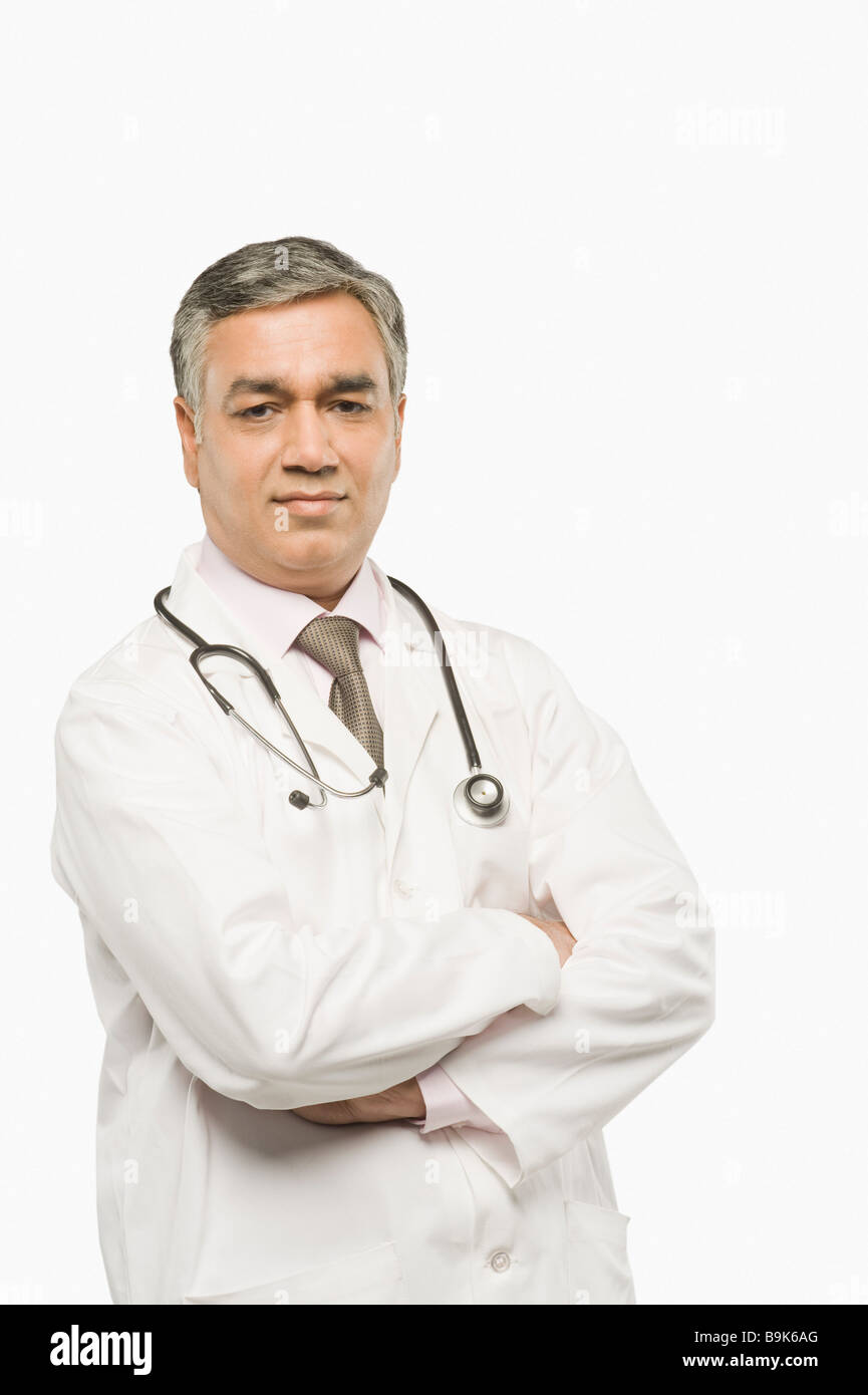 Portrait of a doctor standing Stock Photo - Alamy
