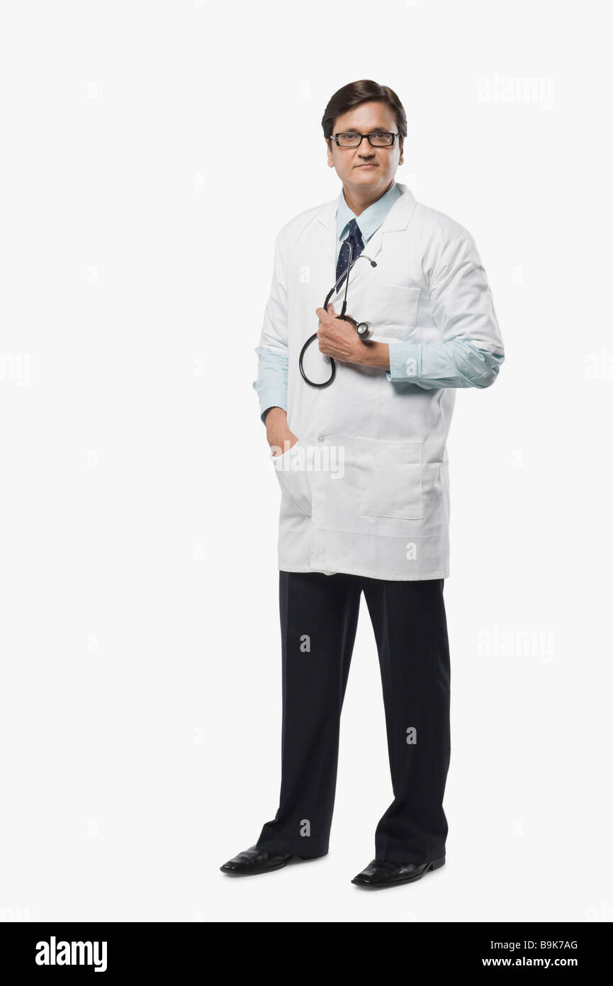 Portrait of a doctor holding a stethoscope Stock Photo - Alamy
