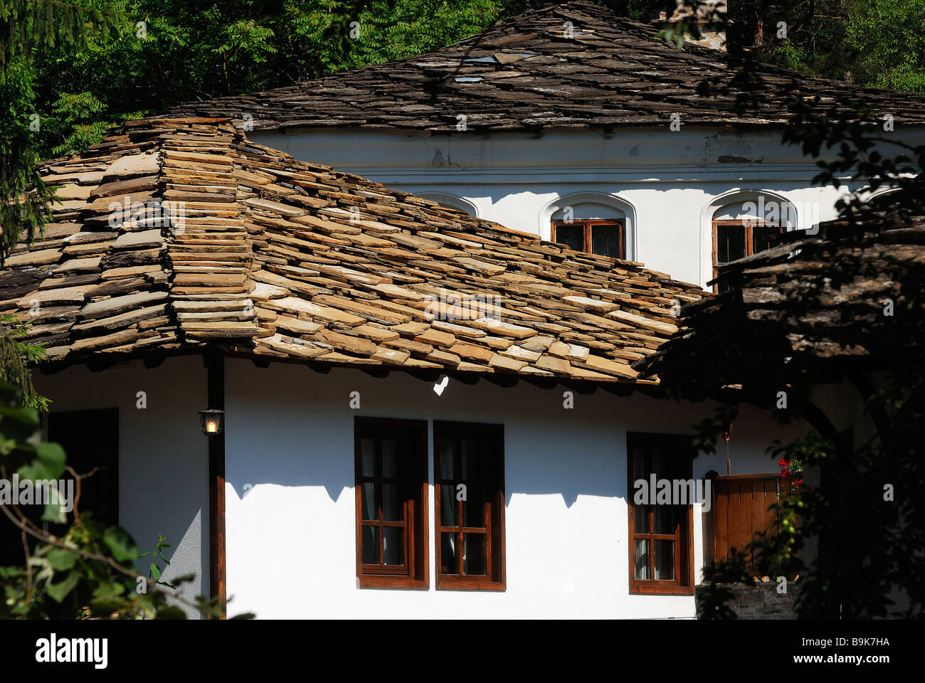 Bulgaria, Balkan Mountains, Bojenci village, traditonal house with flat ...