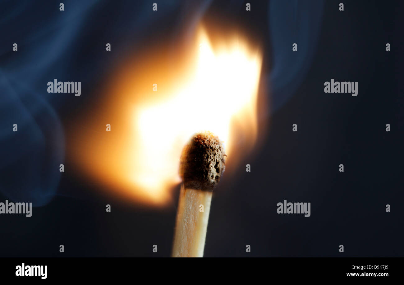 A burning Match Stock Photo - Alamy