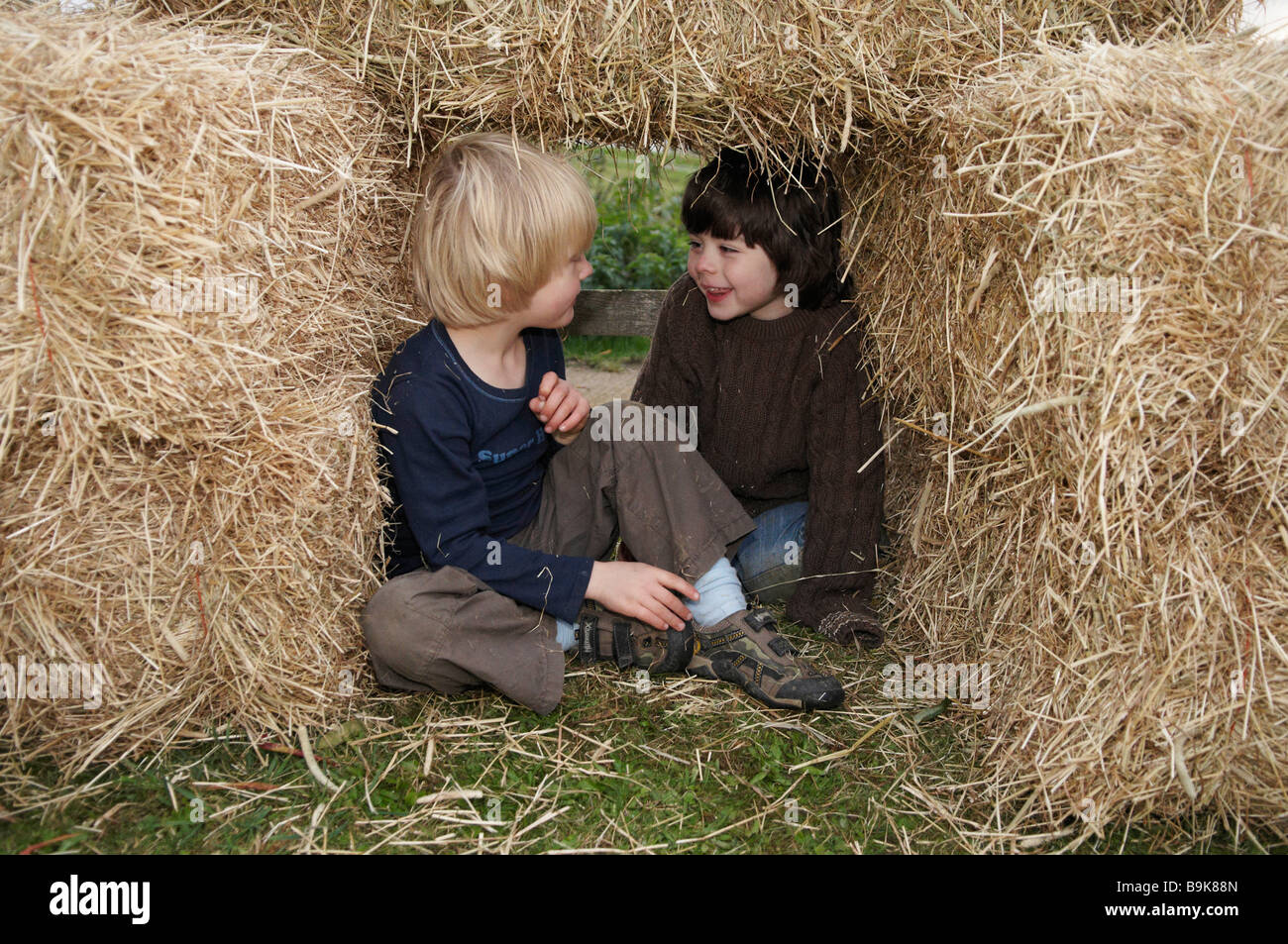 Children Playing In Hay Bale High Resolution Stock Photography and ...