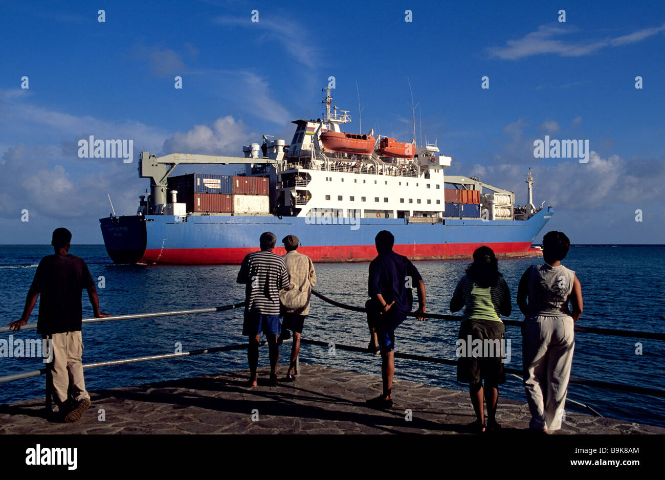 Mauritius, Rodrigues Island, Port Mathurin, cargo connecting Rodrigues ...