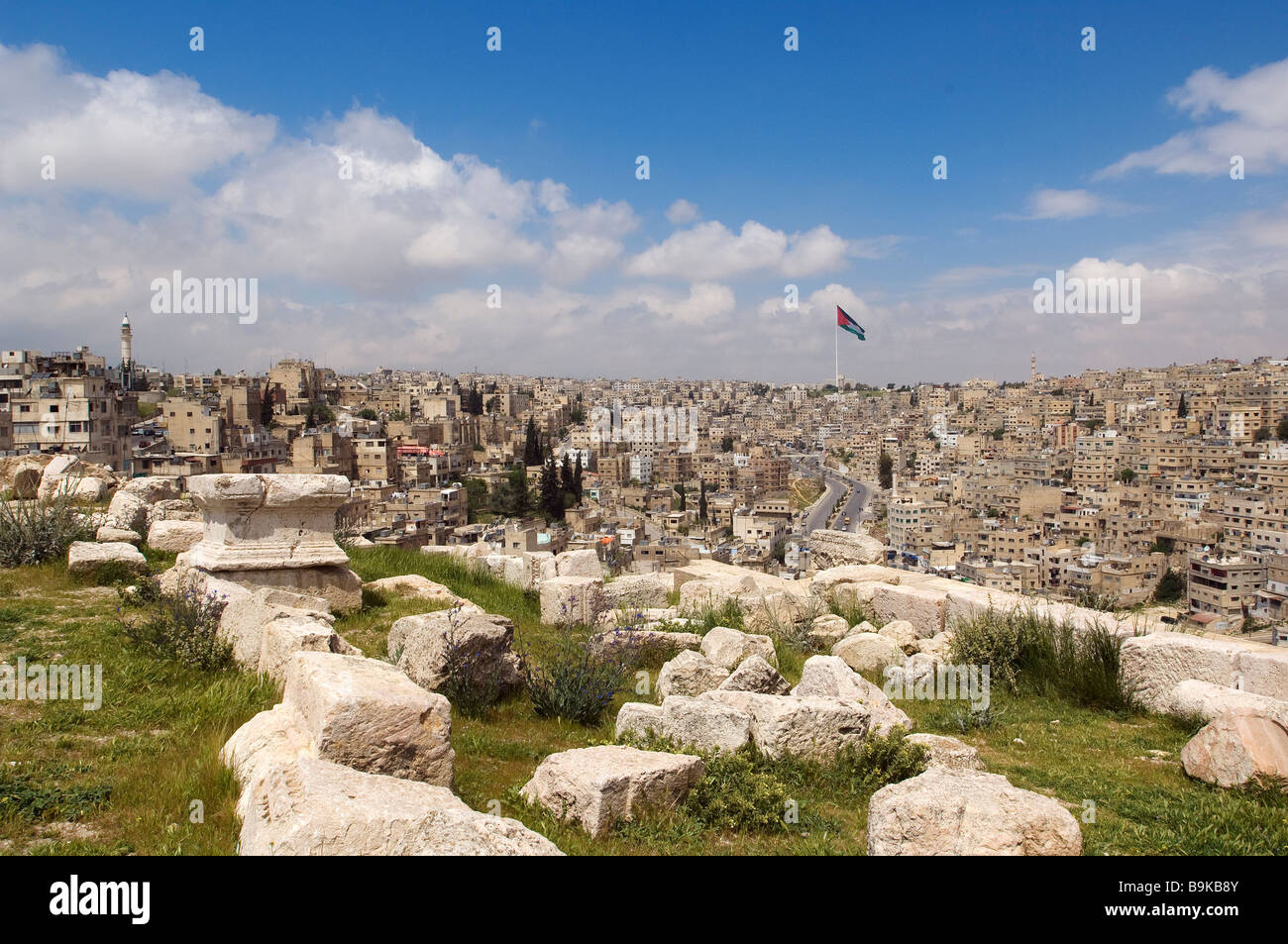 Jordan, Amman Governorate, Amman, Jabal Al Qala' a, view of the city ...