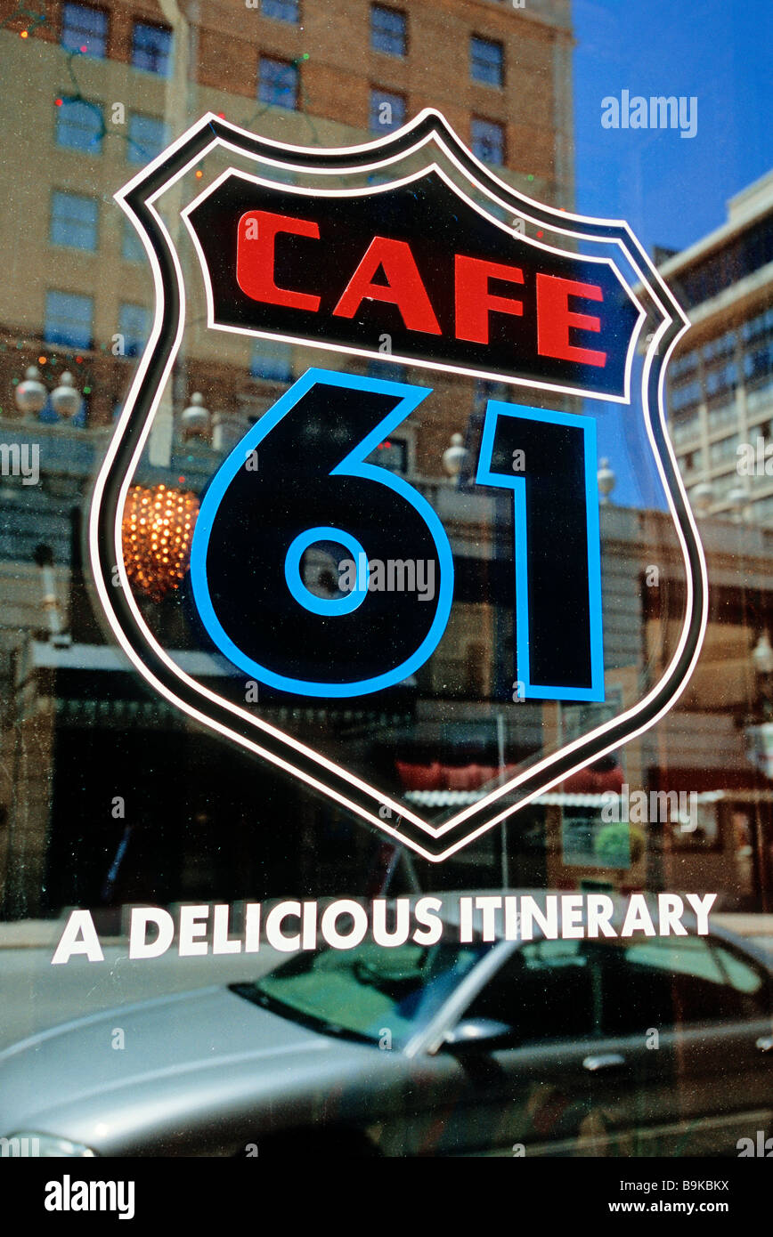 United States, Tennessee, Memphis, Cafe 61 on the Blues Highway, Route ...