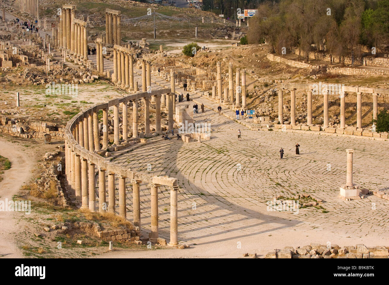 Jordan, Jerash Governorate, antique site of Jerash, Forum Stock Photo ...