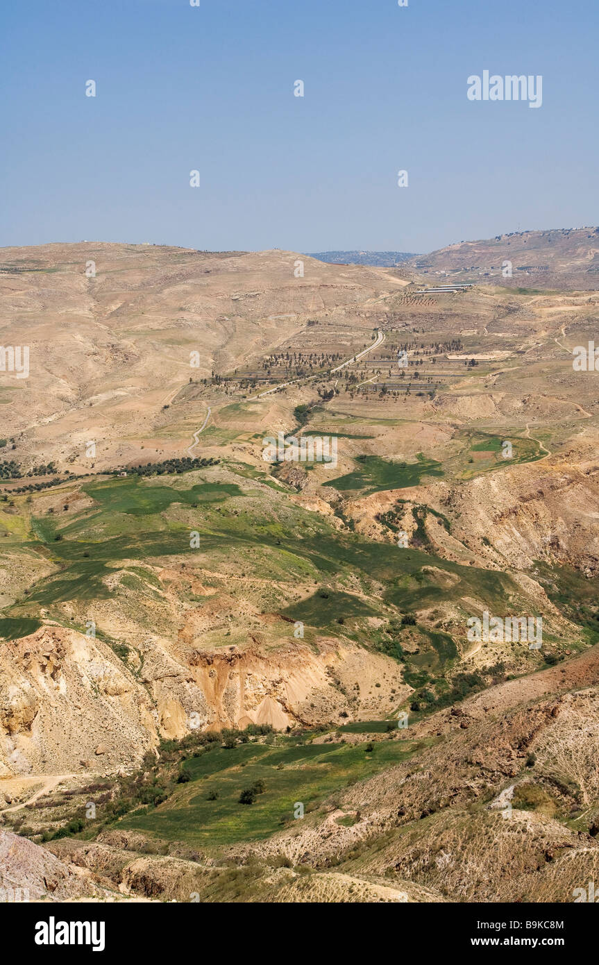 Jordan, landscape towards Mount Nebo Stock Photo - Alamy