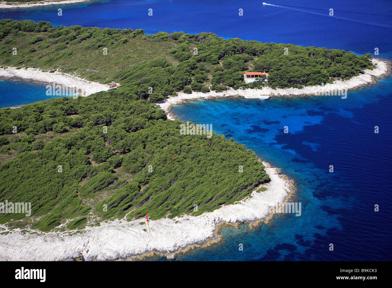 Croatia, Dalmatia, Dalmatian coast, Pakleni islands (aerial view Stock ...