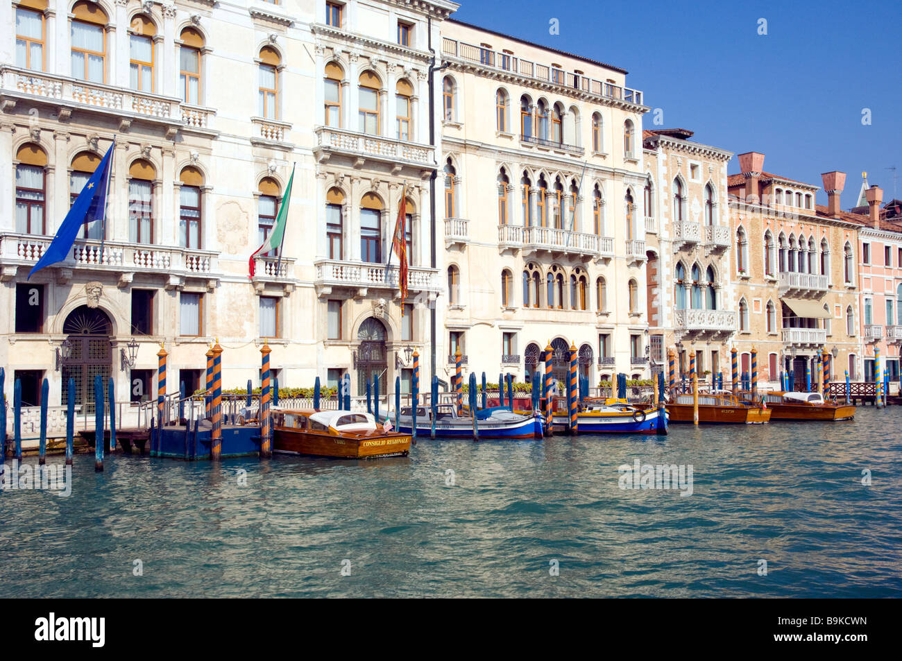 The Grand Canal of Venice Italy with Venetian architecture boats and ...