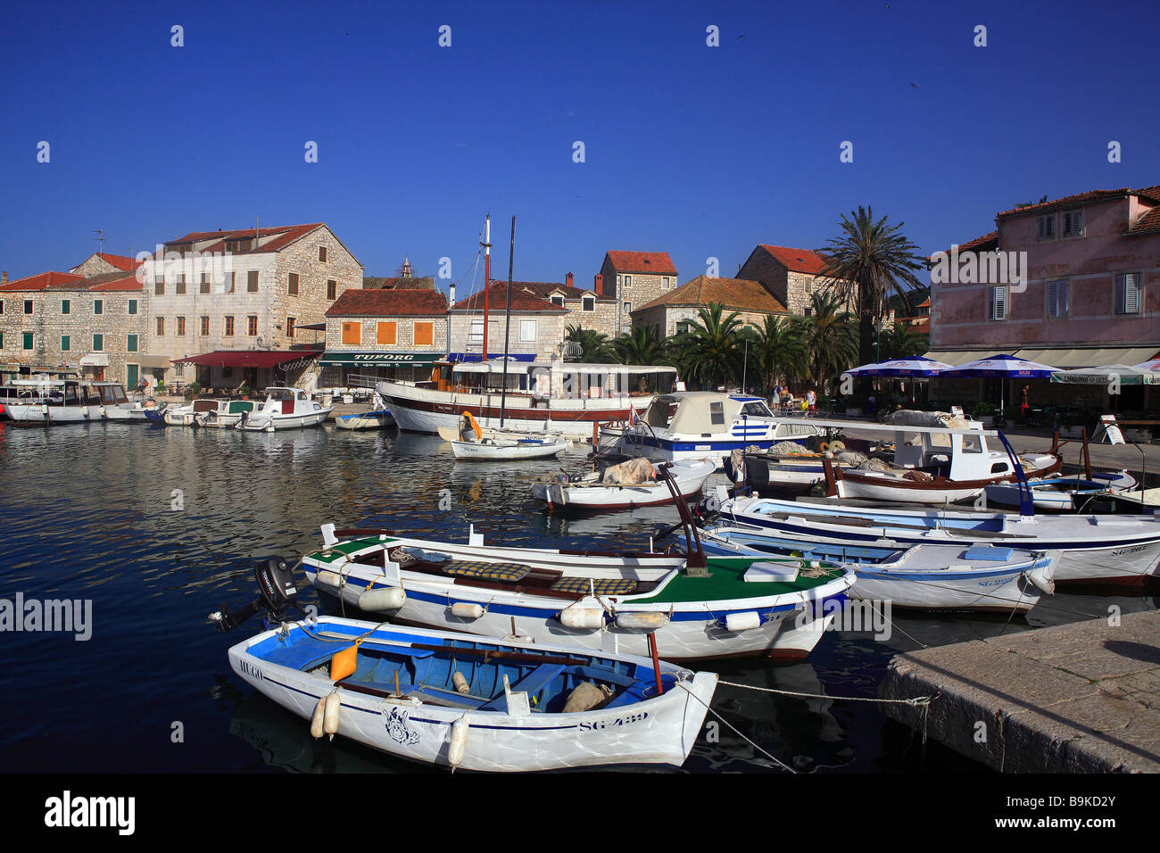 Croatia, Dalmatia, Dalmatian coast, Hvar Island, Stari Grad city Stock ...