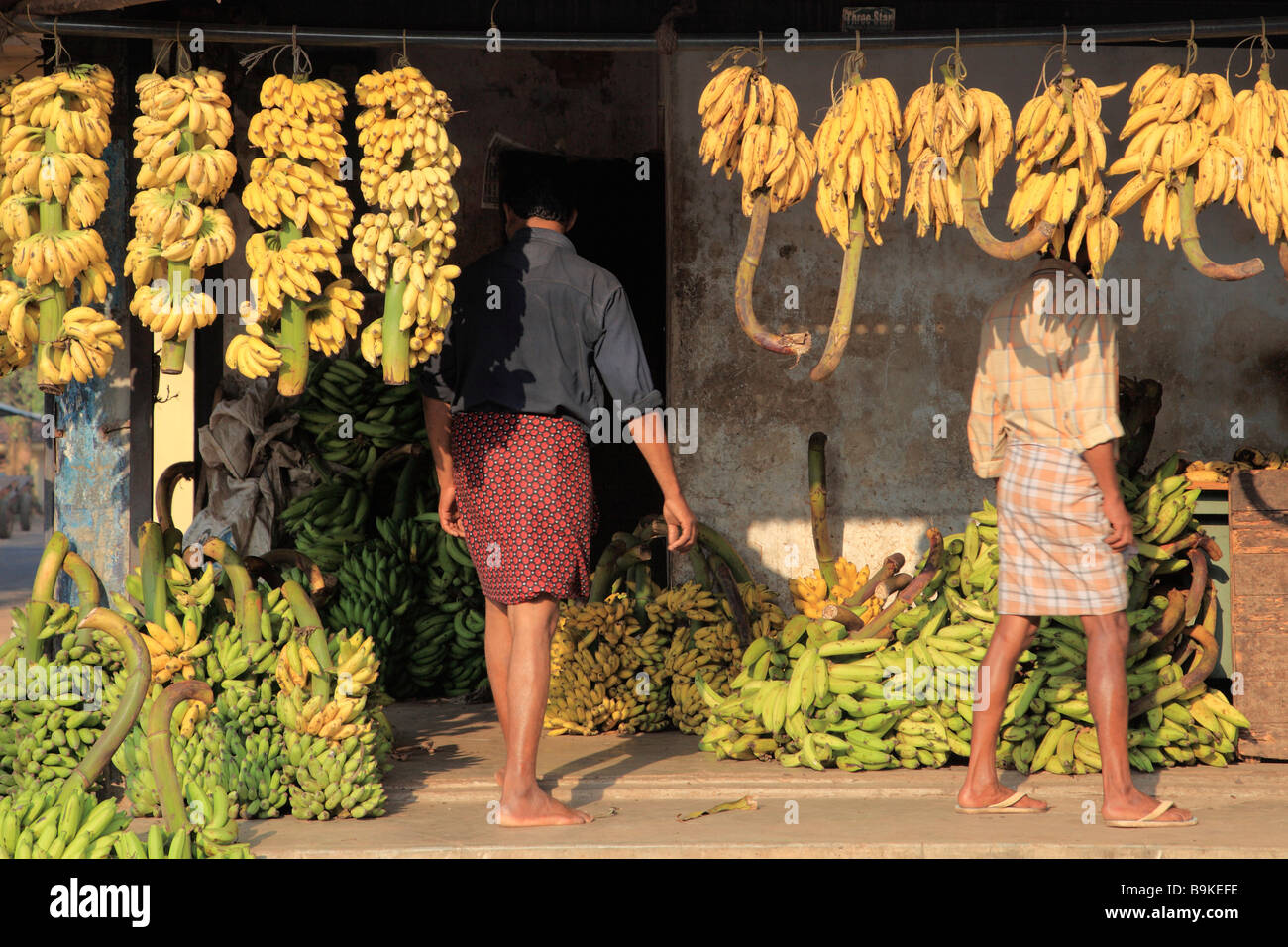 India Kerala Alappuzha Alleppey banana shop Stock Photo - Alamy