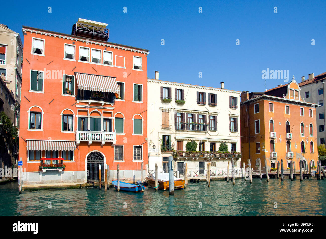The Grand Canal of Venice Italy with Venetian architecture boats and ...